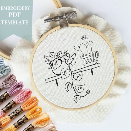 Hand Embroidery Pattern // Evergreen Whimsy // DIY Hoop Art // - Etsy