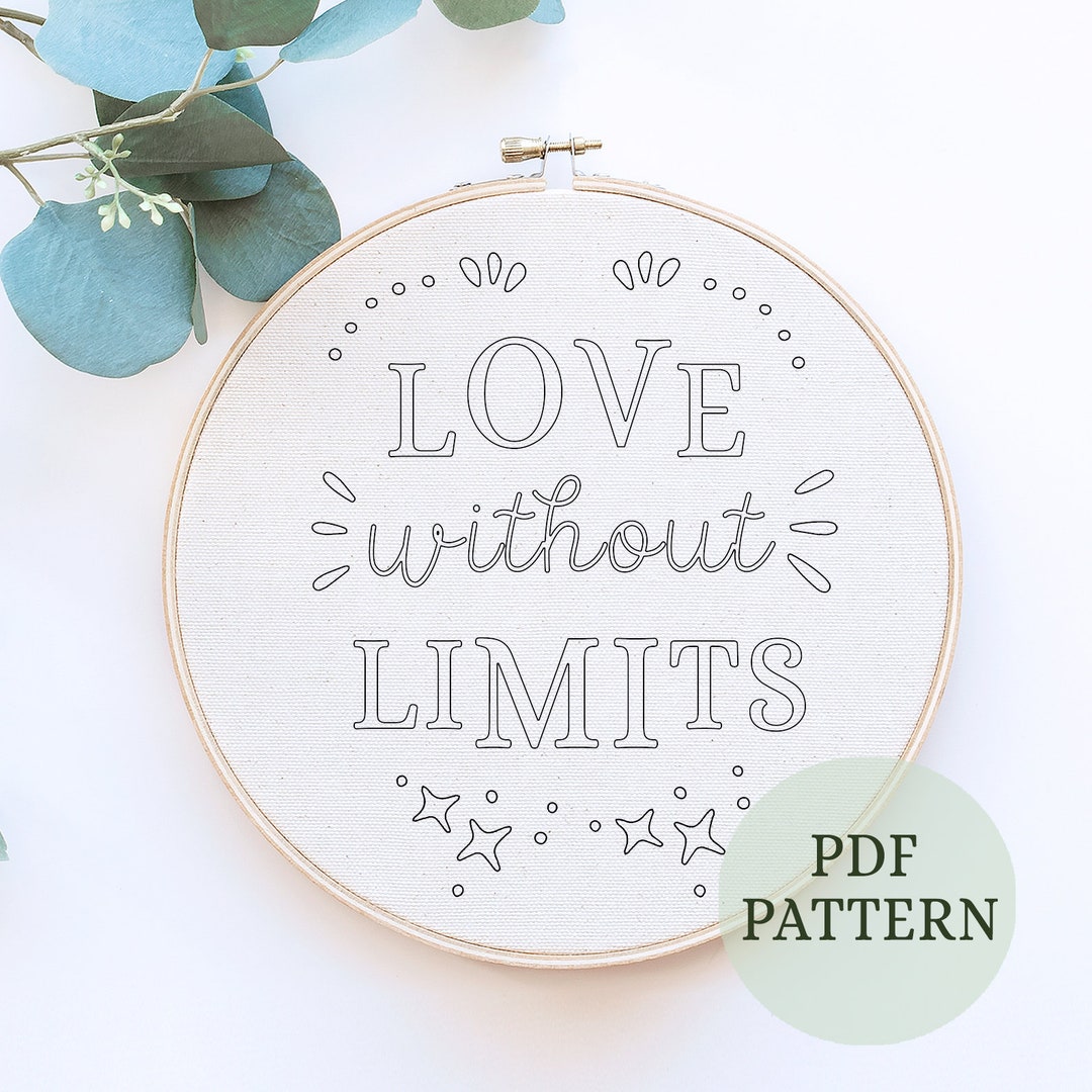 Embroidery Pattern, Inspirational Quote, Printable Pattern, PDF ...