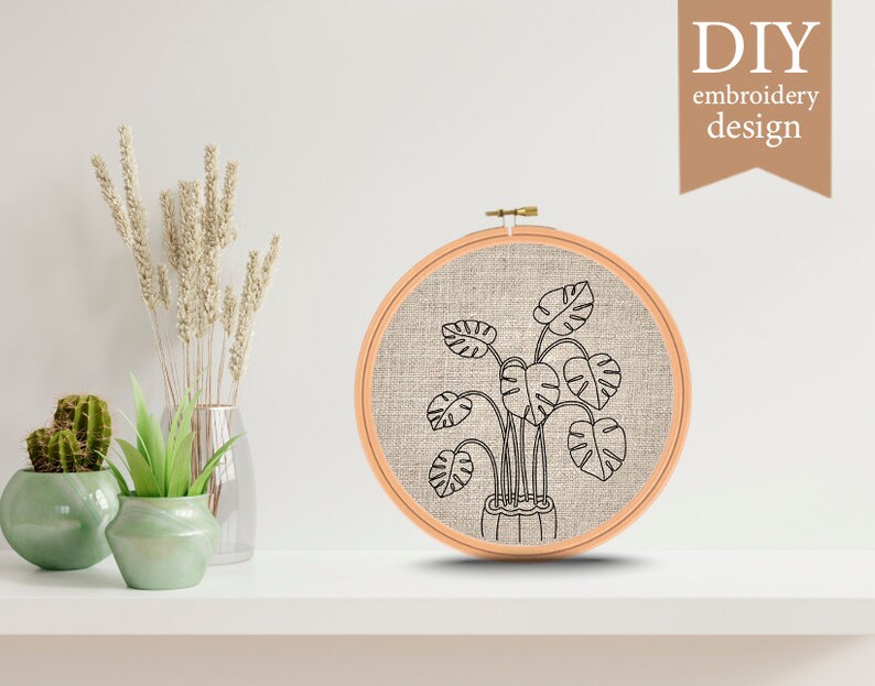 Hand Embroidery Plant Pattern Instant Digital Download Plant - Etsy