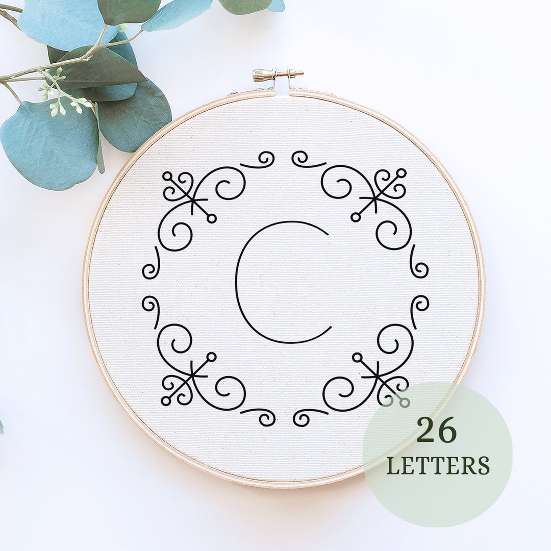 Alphabet Letters Set, Embroidery PDF Pattern, Monogram Embroidery ...