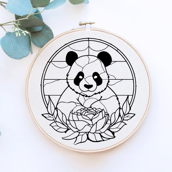 Panda Embroidery - Etsy
