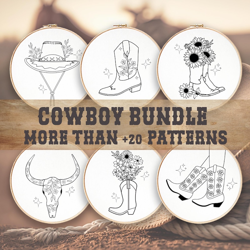 Rodeo Cowboy Embroidery Patterns - Etsy