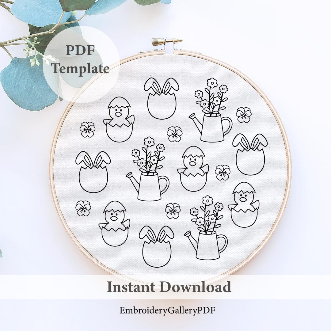 Tiny Easter Embroidery Design, Printable Embroidery, Digital Template ...