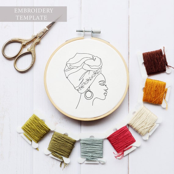 African Woman Embroidery Pattern Black Woman Are Dope Pdf - Etsy