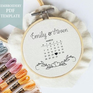 Personalized Calender Hand Embroidery, Floral Embroidery, Name ...