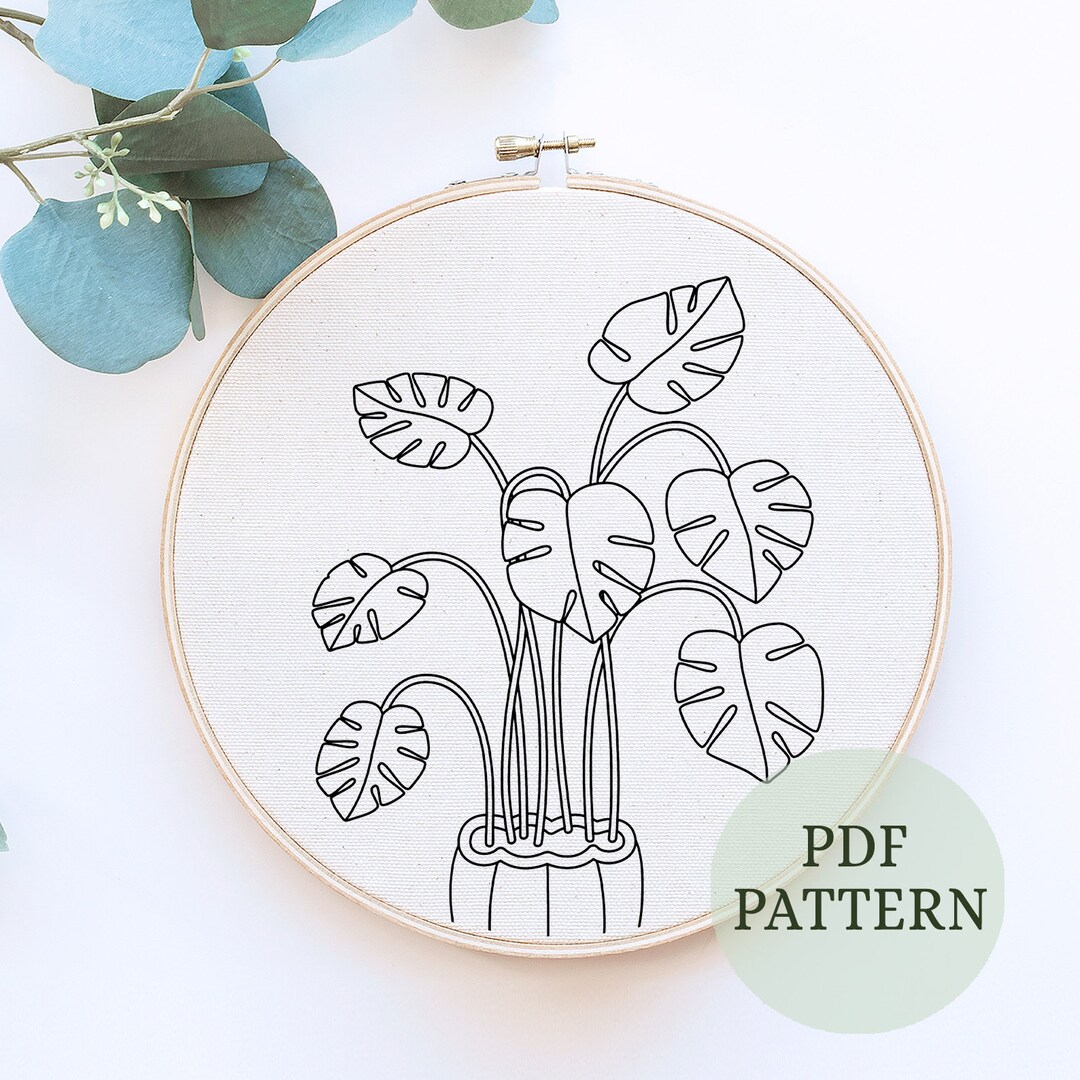 Hand Embroidery Plant Pattern, Instant Digital Download, Plant ...