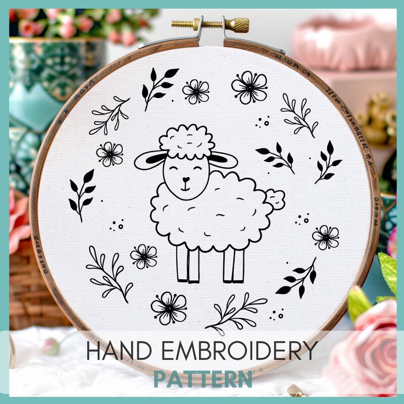 Sheep Embroidery - Etsy