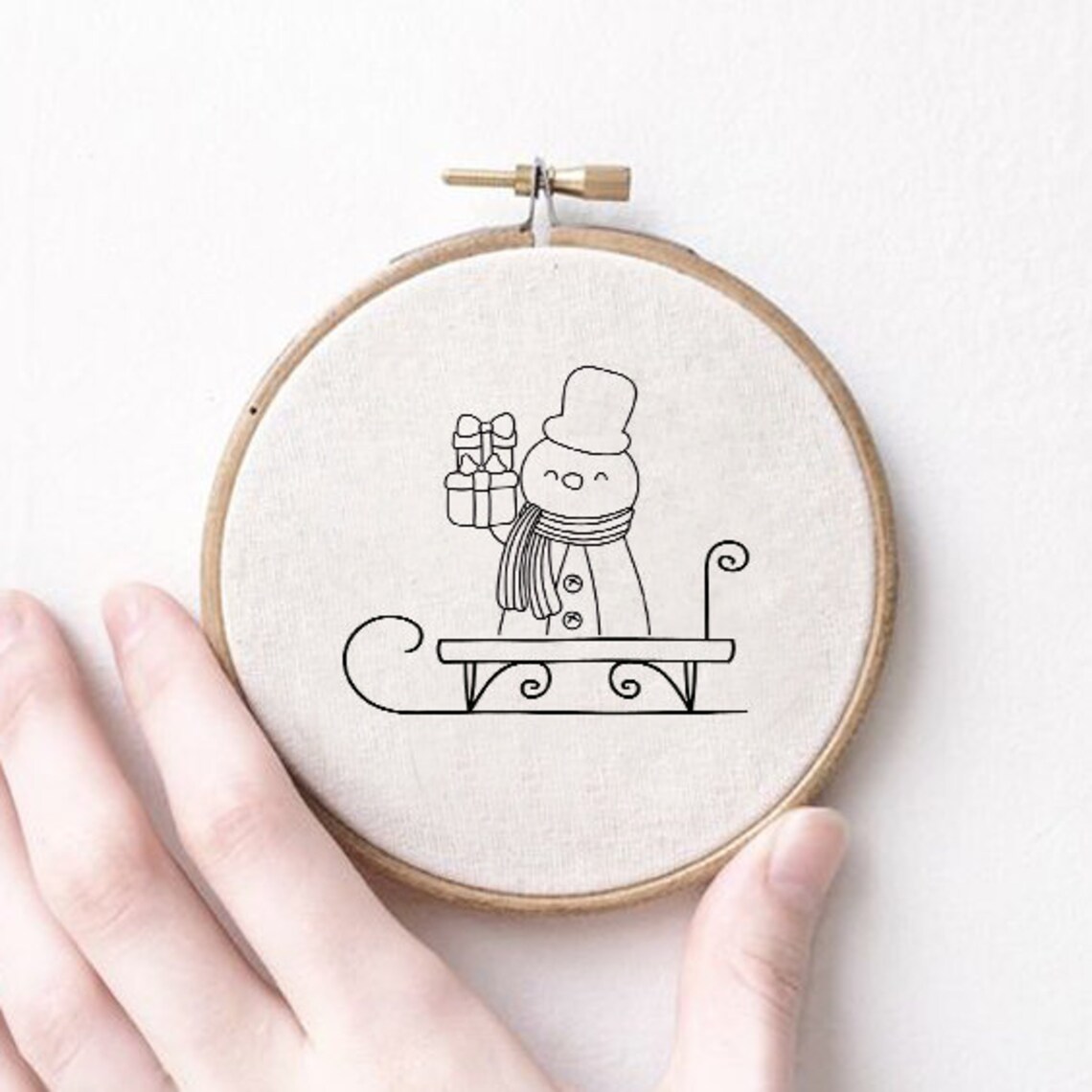 Snowman Embroidery Pattern Christmas Hand Embroidery Winter - Etsy