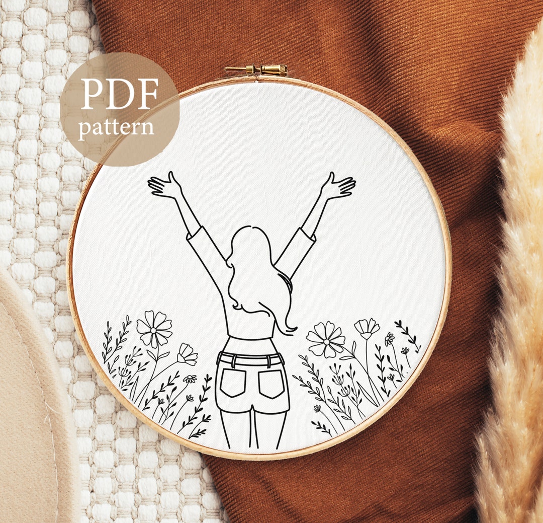 Floral Embroidery Pattern Embroidery Template PDF Pattern - Etsy