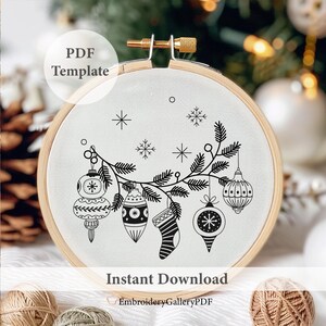 Christmas Winter Embroidery Pattern, Christmas Ornament Embroidery ...