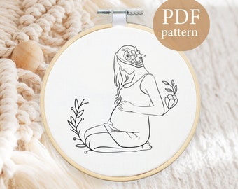 Pregnant Gift Embroidery - Etsy