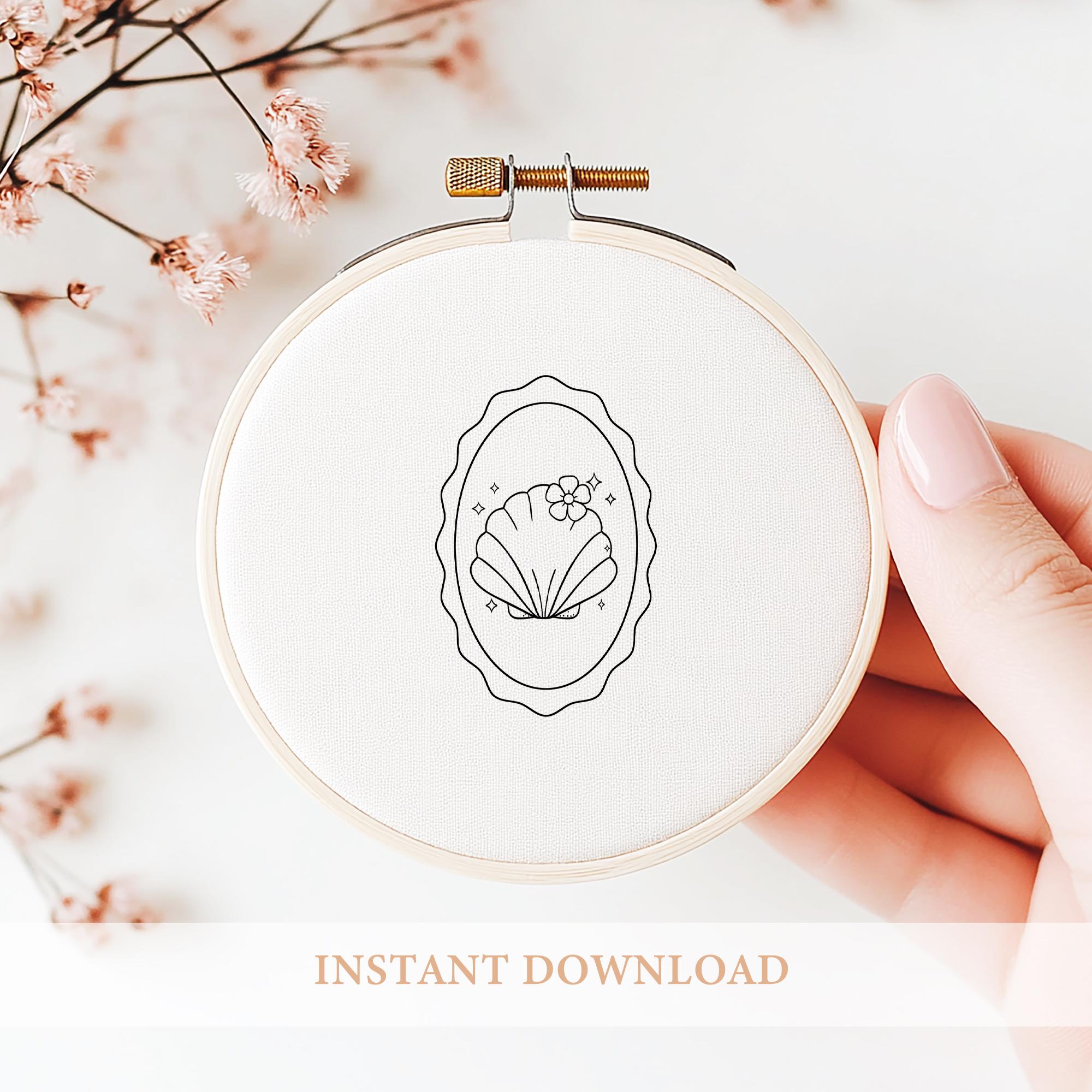 Seashells & Swimsuits Embroidery Pattern: Summer Stamps DIY (PDF ...