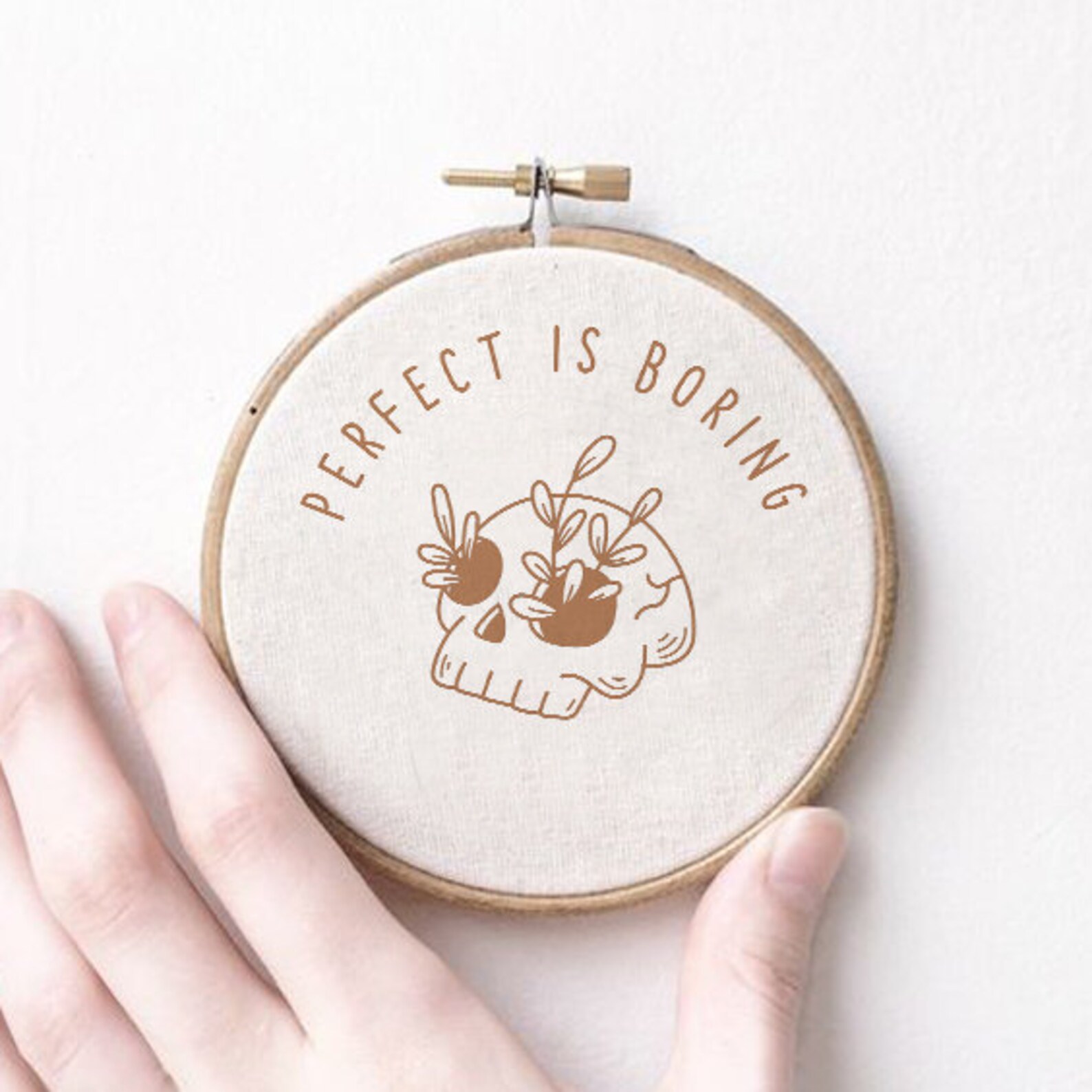 Perfect is Boring Embroidery PDF Pattern Funny Quote Floral - Etsy