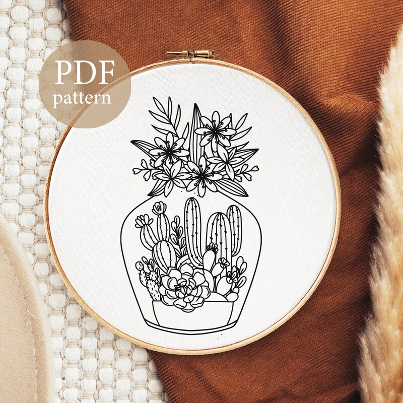 Succulent Embroidery Pattern - Etsy