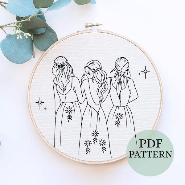 Friends Embroidery - Etsy