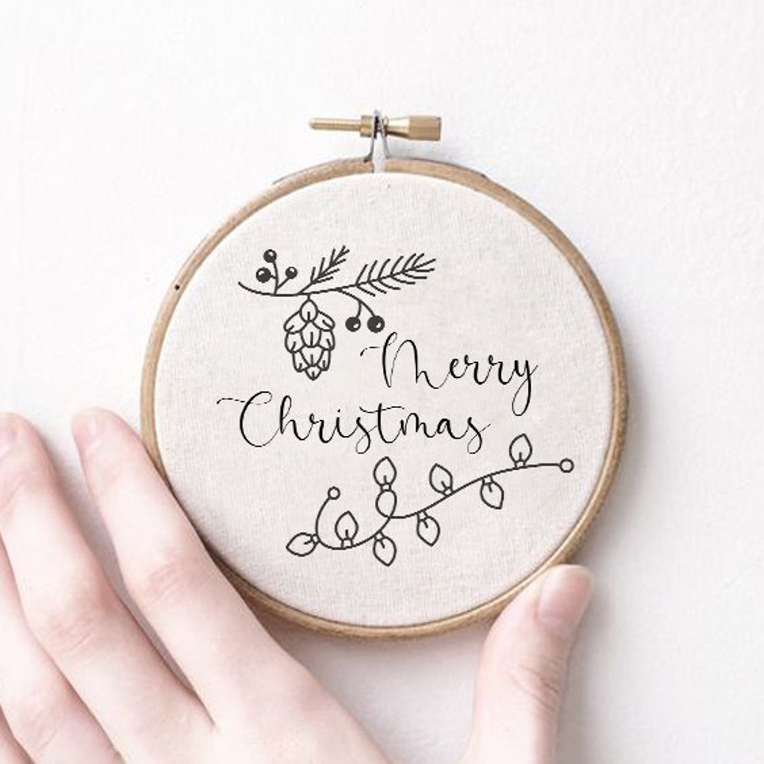 Christmas Themed Festive Motif Set of Modern Hand Embroidery - Etsy