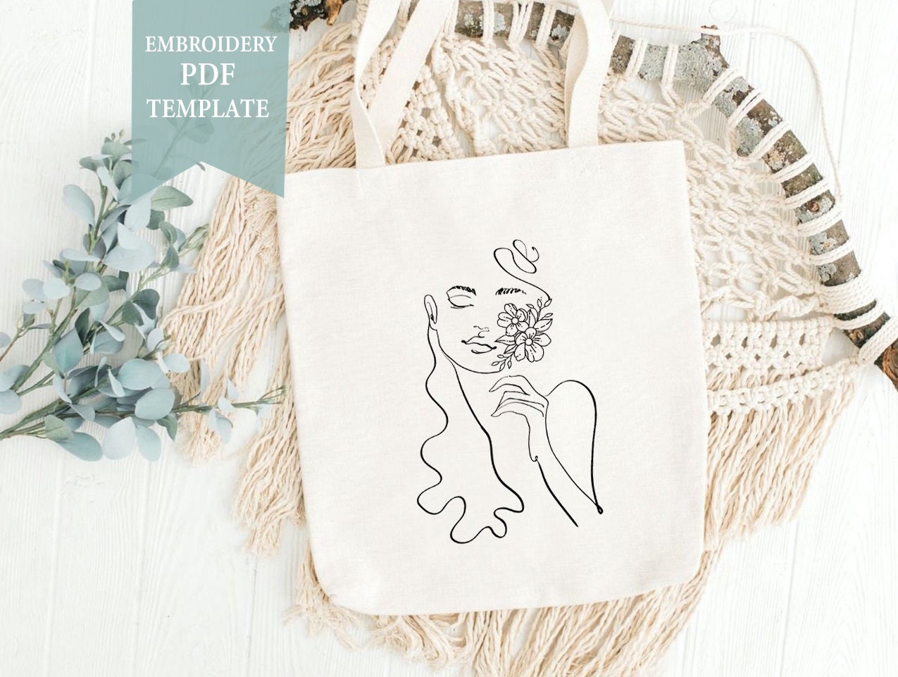 Woman Embroidery Pattern - PDF Digital Download - One Line Drawing - Etsy