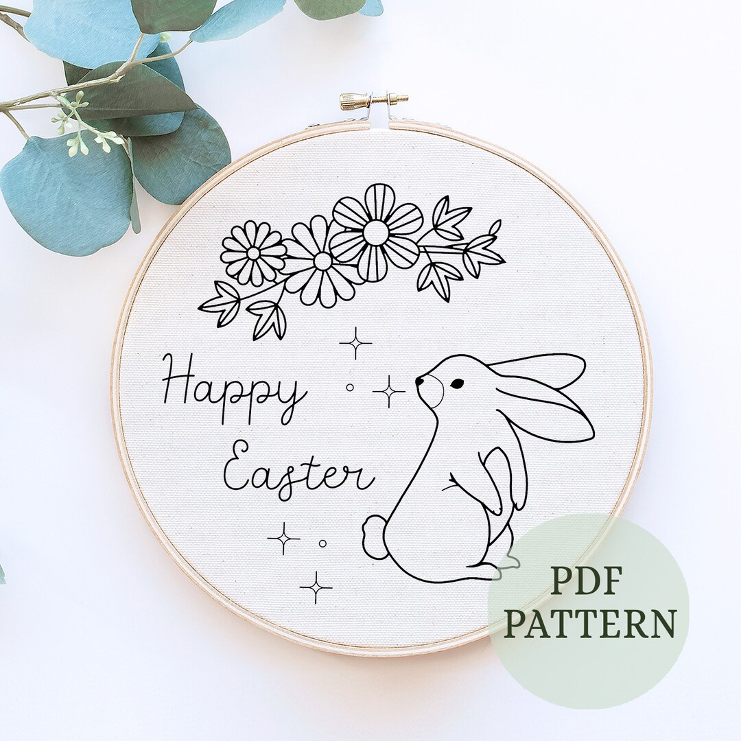 Easter Bunny Hand Embroidery • Embroidery Pattern • PDF • Digital ...