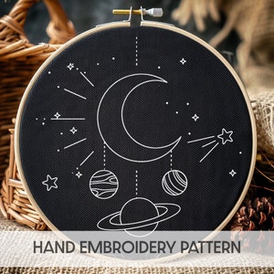 Solar System Embroidery Art, Universe Embroidery, Planets Embroidery ...