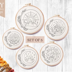 Meadow Scenery Hand Embroidery, DIY Landscape Embroidery for Beginner ...