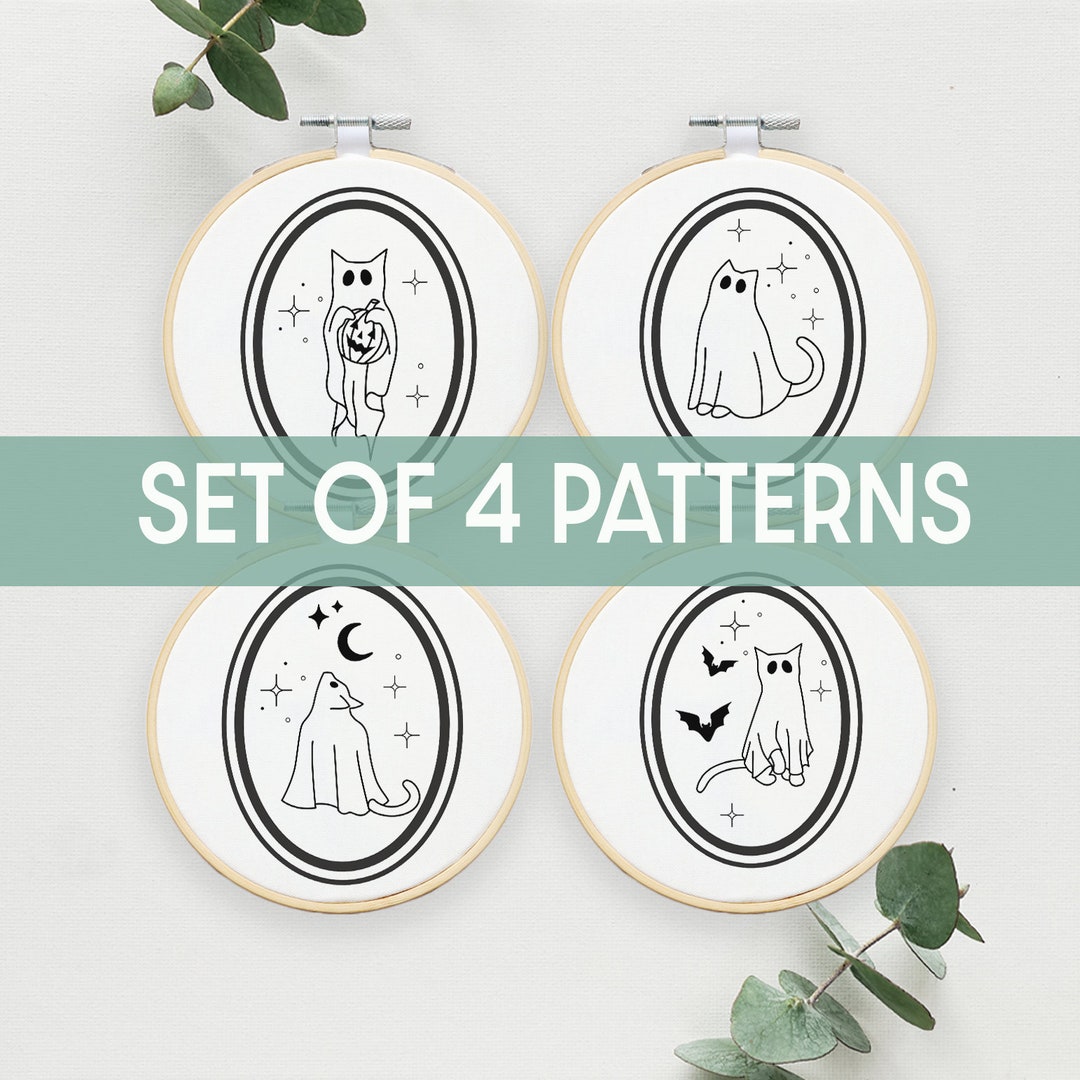 DIY Halloween Fall Crafts, Ghost Hand Embroidery, Cute Halloween Ghost ...