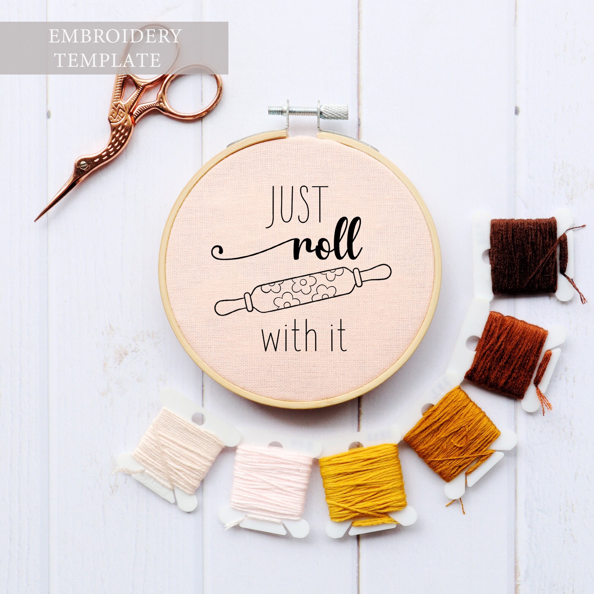 Just Roll With It Embroidery Pattern Beginner Embroidery PDF - Etsy