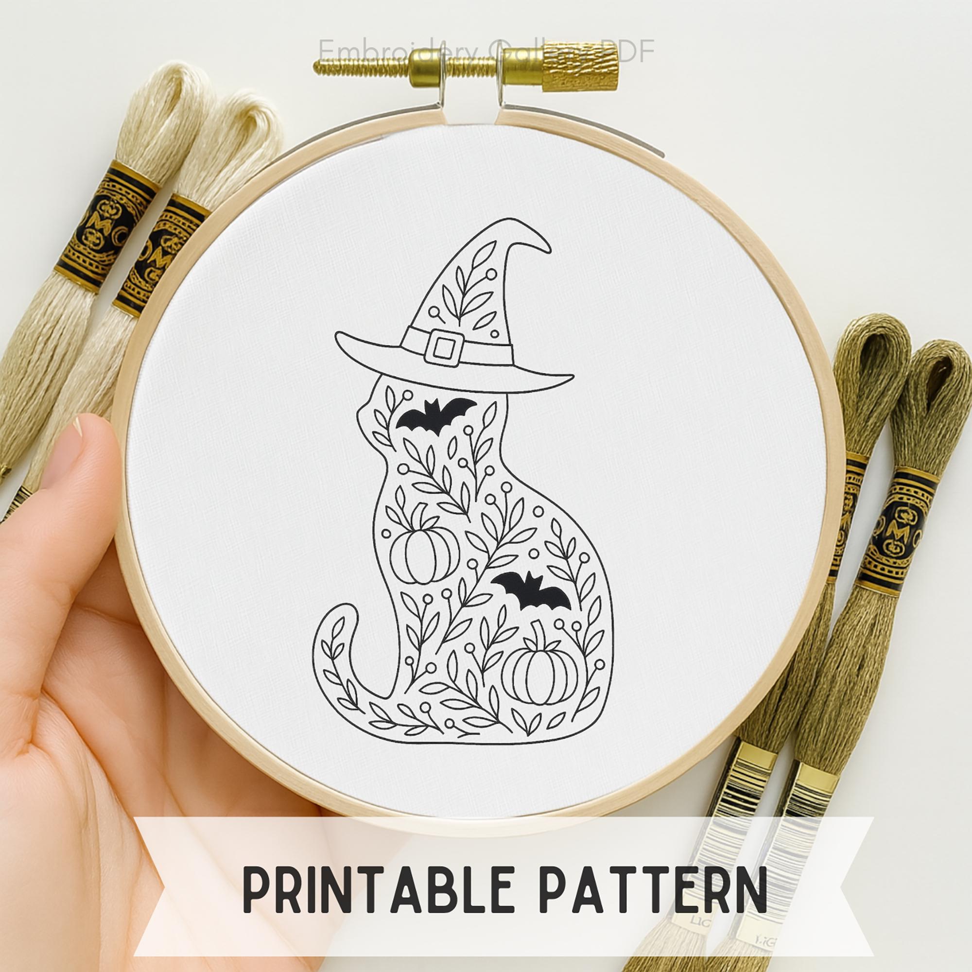 Floral Wreath Hand Embroidery Pattern: Flowers and Leaves, Instant ...
