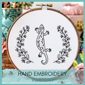 Lazy Lizards PDF Embroidery Pattern, Instant Download, Hand Embroidery ...