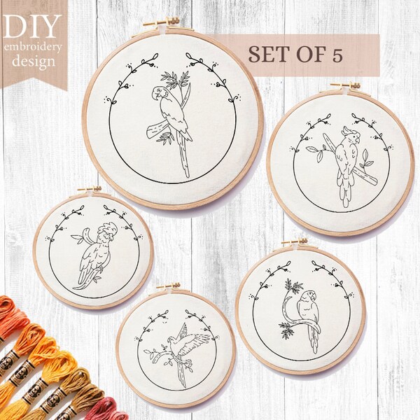 Parrot Embroidery - Etsy