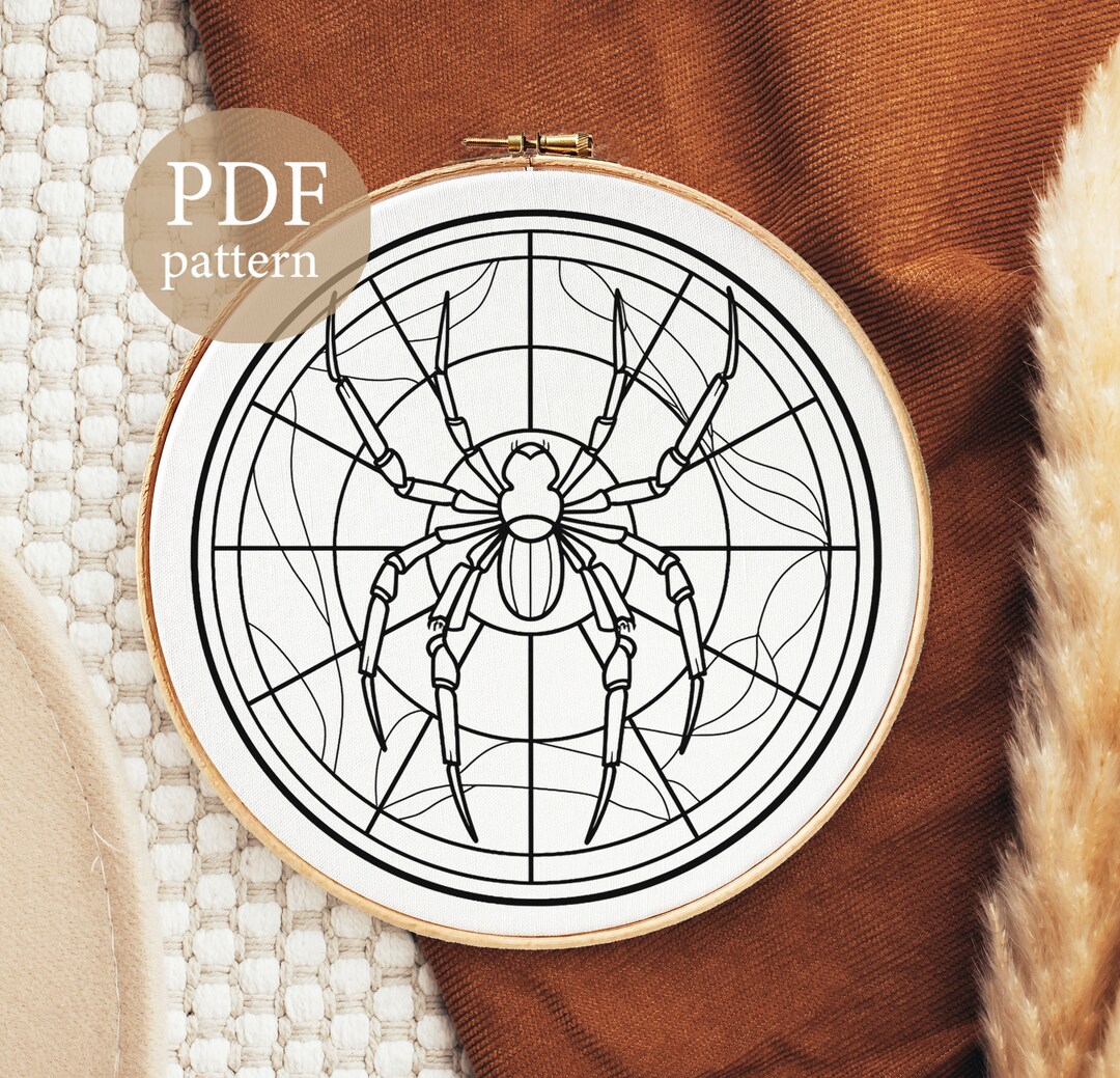 Simple Hand Embroidery Design Spider Embroidery Pattern Hand - Etsy