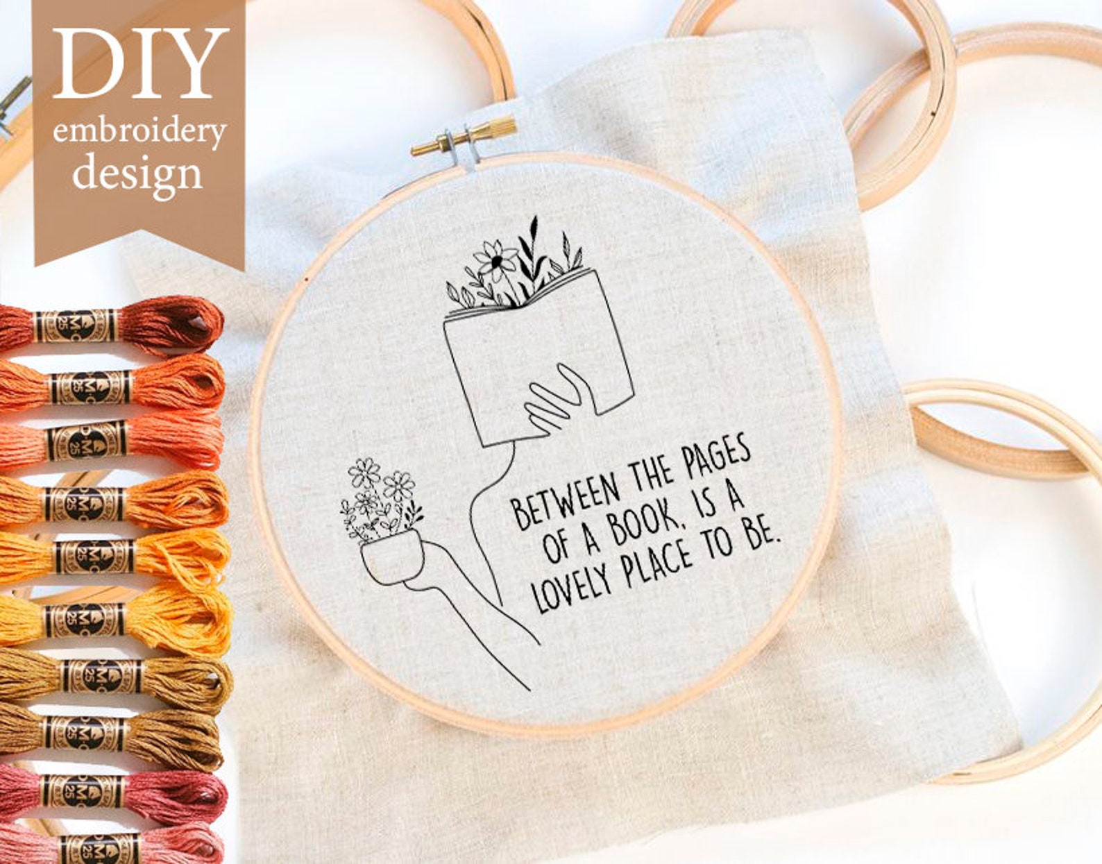 Floral Book Hand Embroidery PDF Downloadable Pattern Instant - Etsy