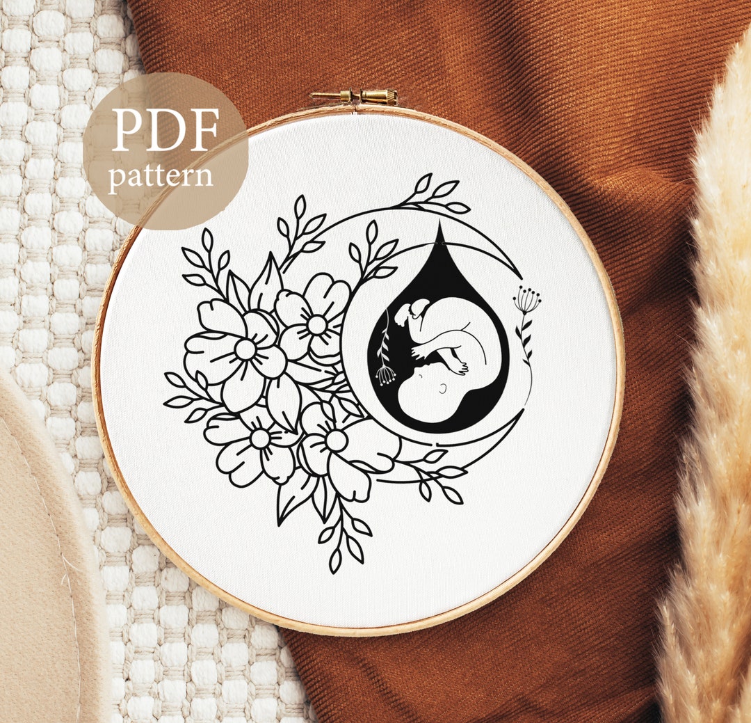 DIY Pregnancy Anatomy Embroidery Fetus in Utero Pattern PDF - Etsy