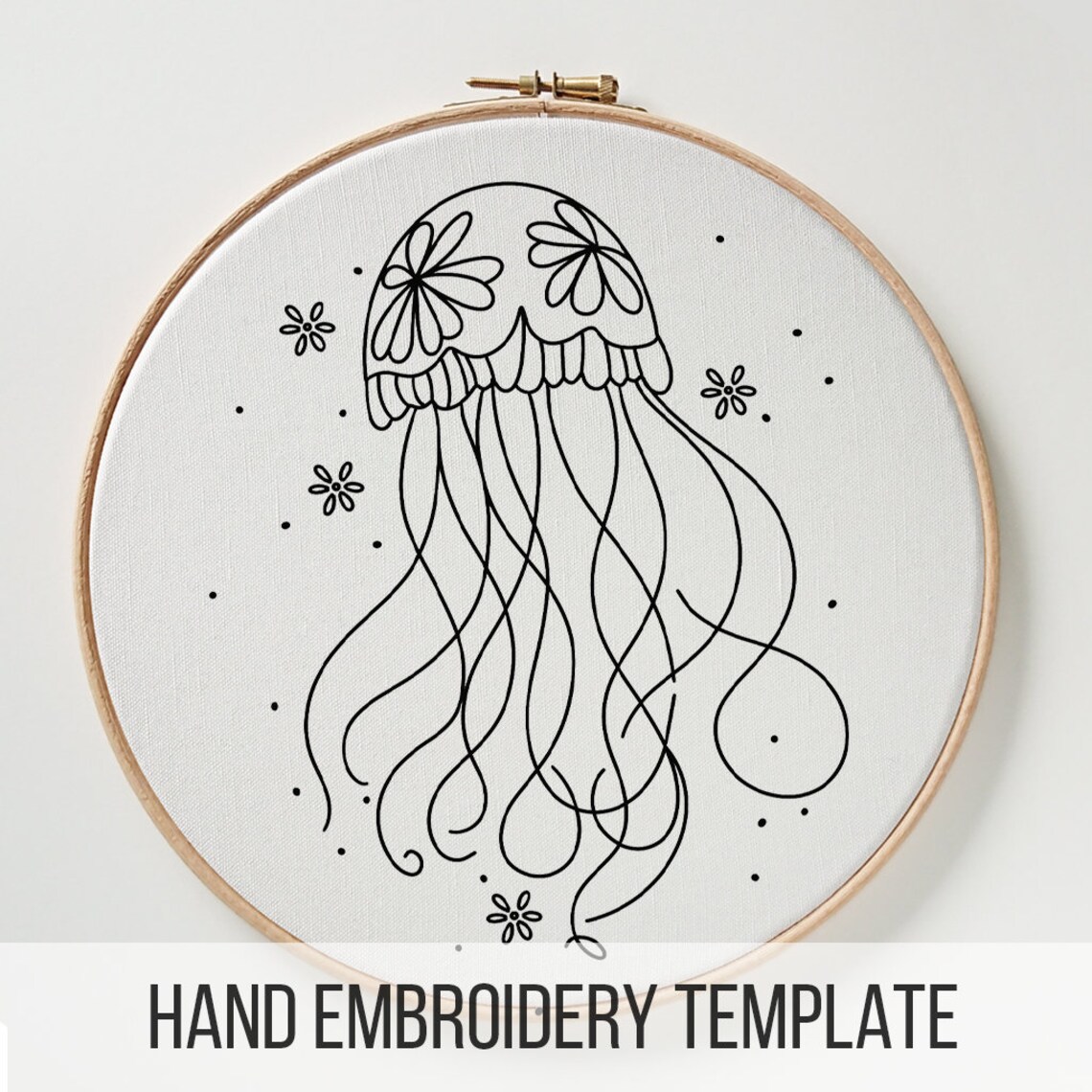 Floral Jellyfish Embroidery Pattern: Ocean Needlepoint Design (PDF ...