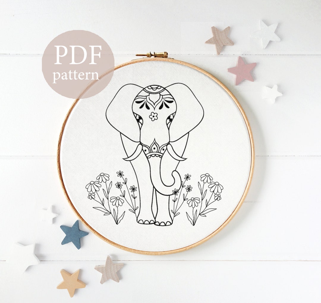 Elephant Embroidery Gift for Her DIY Craft Hand Embroidery - Etsy