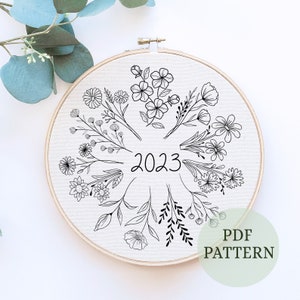 Floral Embroidery Pattern, Beginner Embroidery. PDF Embroidery Pattern ...