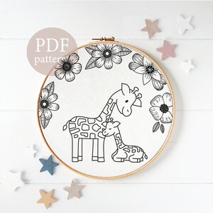 Giraffe Embroidery, DIY Craft, Hand Embroidery Pattern, Hoop Art ...