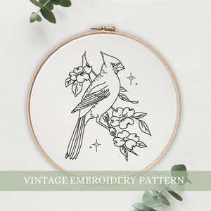 Cute Bird Embroidery Pattern, DIY Bird Hand Embroidery, Instant ...
