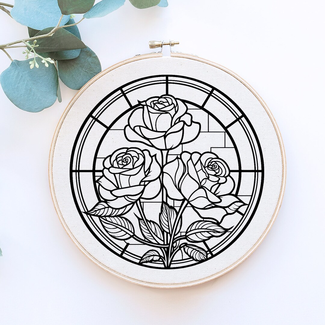 Rose Hand Embroidery Design, Hand Embroidery, Gift Idea, Handmade ...