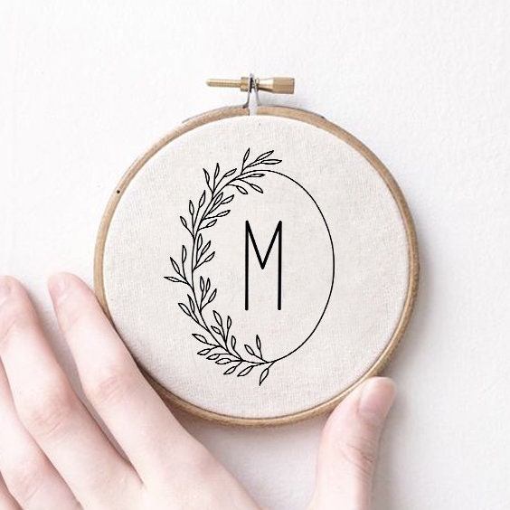 Floral Monogram Hand Embroidery Pattern Alphabet Modern - Etsy