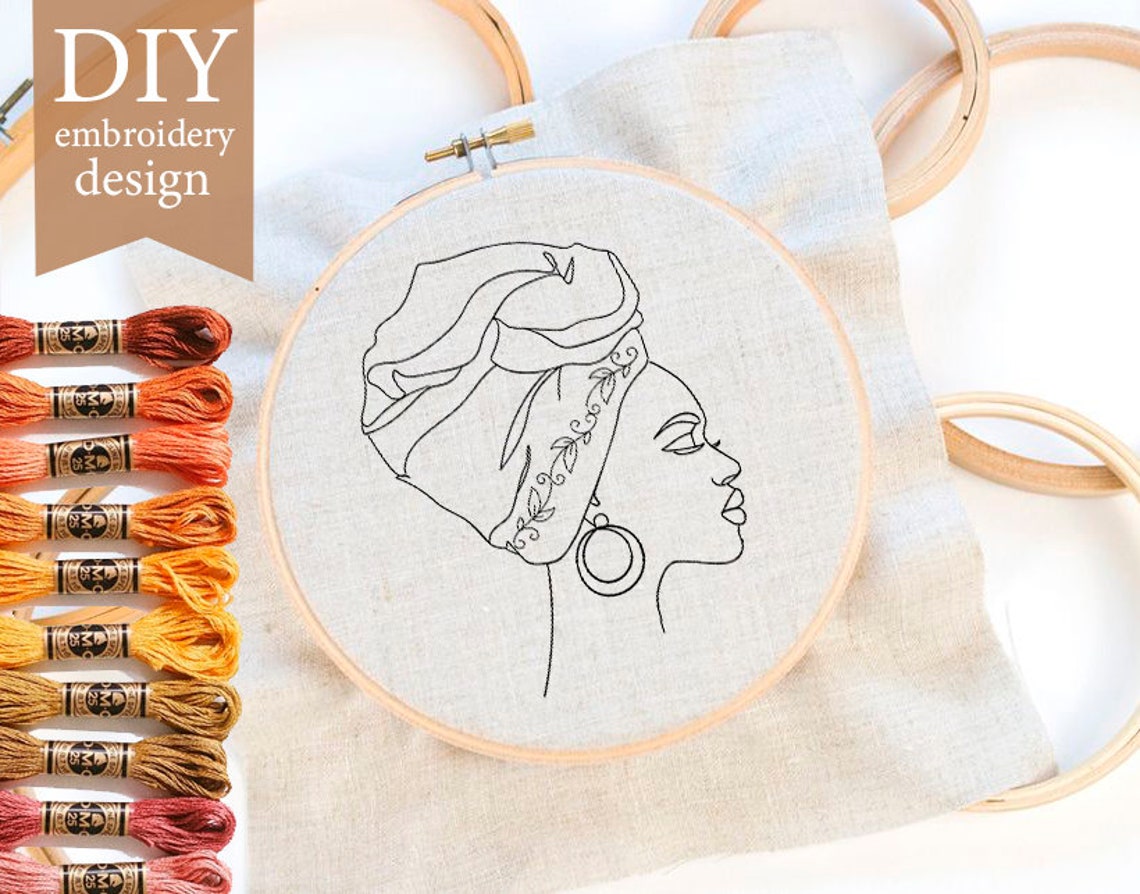 African Woman Embroidery Pattern Black Woman Are Dope Pdf - Etsy