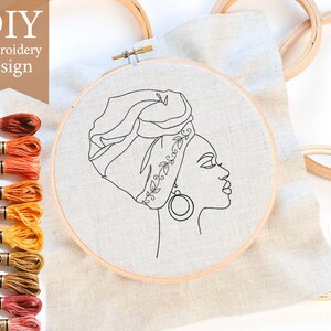 African Woman Embroidery Pattern, Black Woman Are Dope Pdf Pattern ...