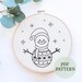 Snowman Embroidery Pattern Christmas Hand Embroidery Winter Hoop Art ...