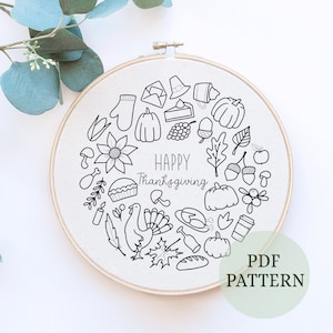 Thankful Pumpkin Embroidery Pattern,thanksgiving Decorations ...