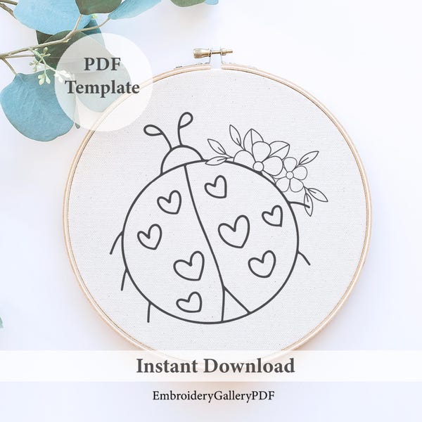 Ladybug Embroidery - Etsy