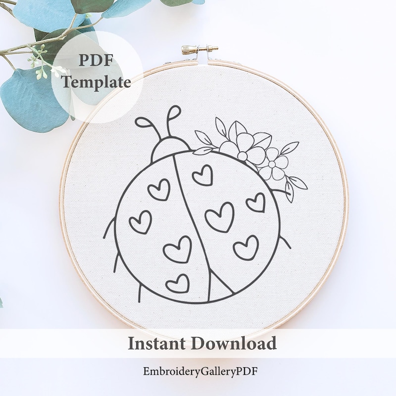 Ladybug Embroidery - Etsy