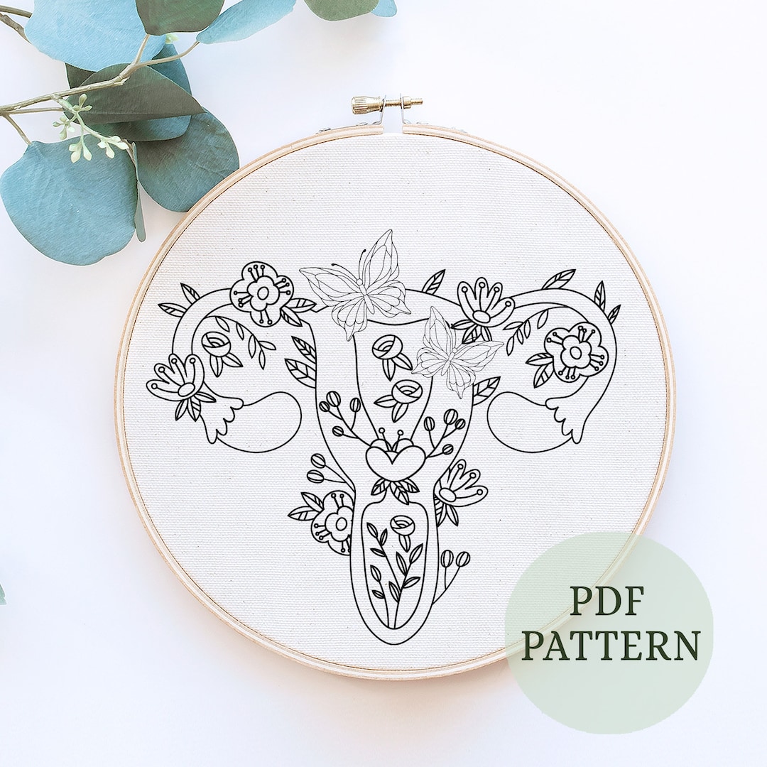 PDF Uterus Embroidery Pattern, Female Embroidery Pattern, Diy Craft ...