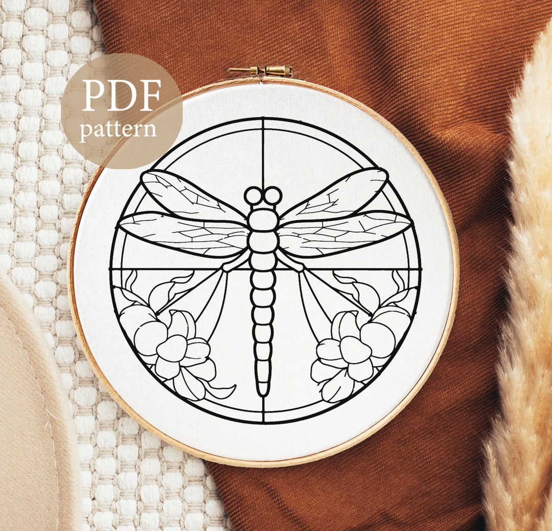 Dragonfly Hand Embroidery Design Hand Embroidery Gift Idea - Etsy