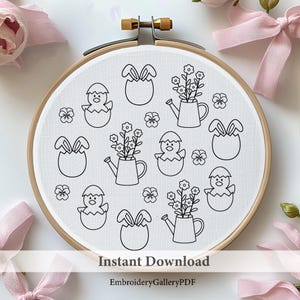 Tiny Easter Embroidery Design, Printable Embroidery, Digital Template ...