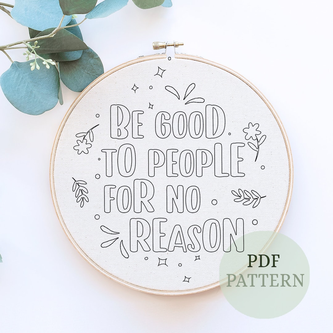 Quote Hand Embroidery, Pdf Pattern, Instant Download, Hand Embroidery ...
