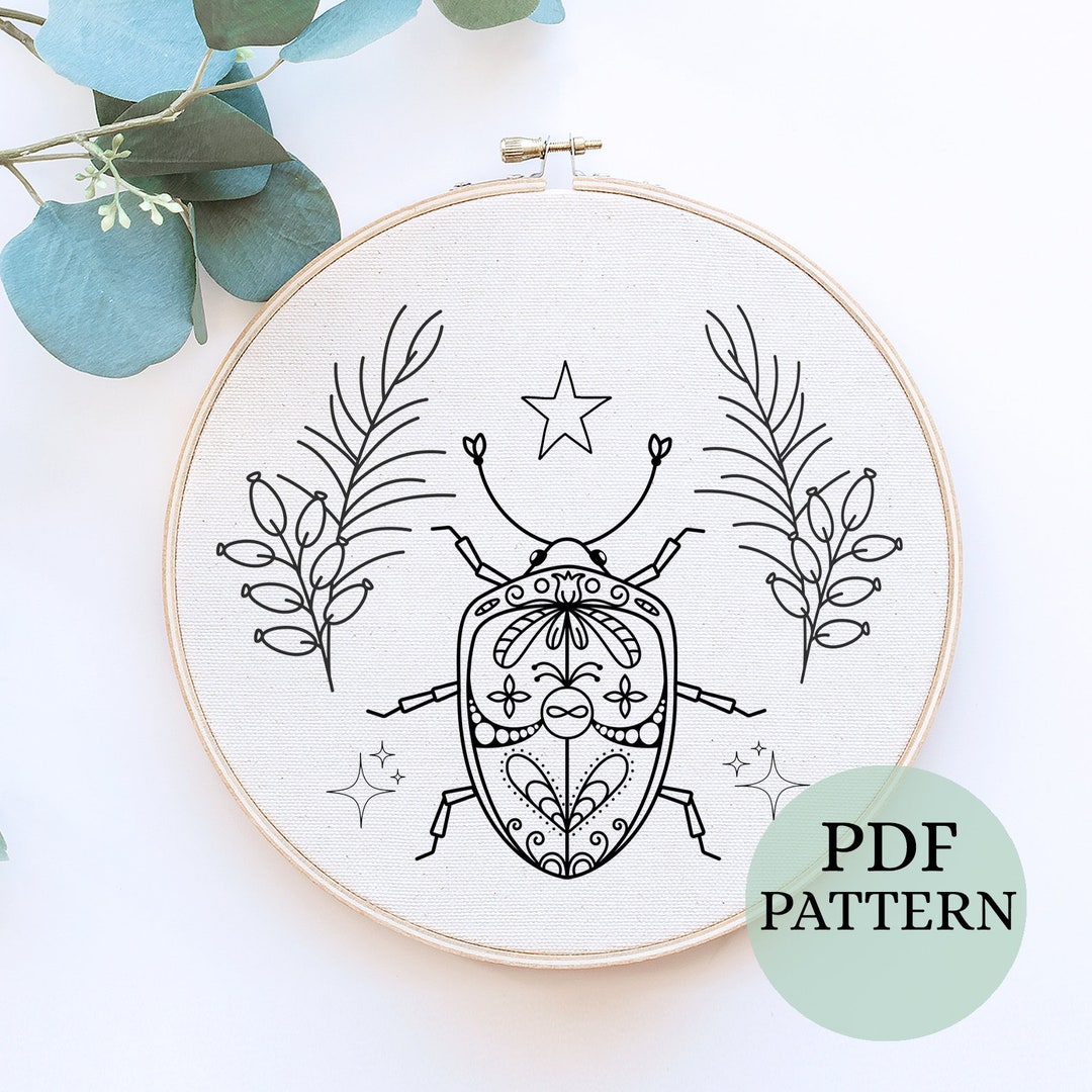 Winter Beetle Embroidery Pattern: Ornamental Insect Art (PDF Pattern ...